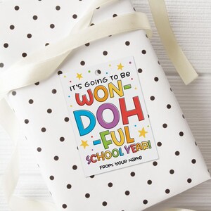 Back to School Tags, Printable First Day of School Gift Tag, Play Dough ...