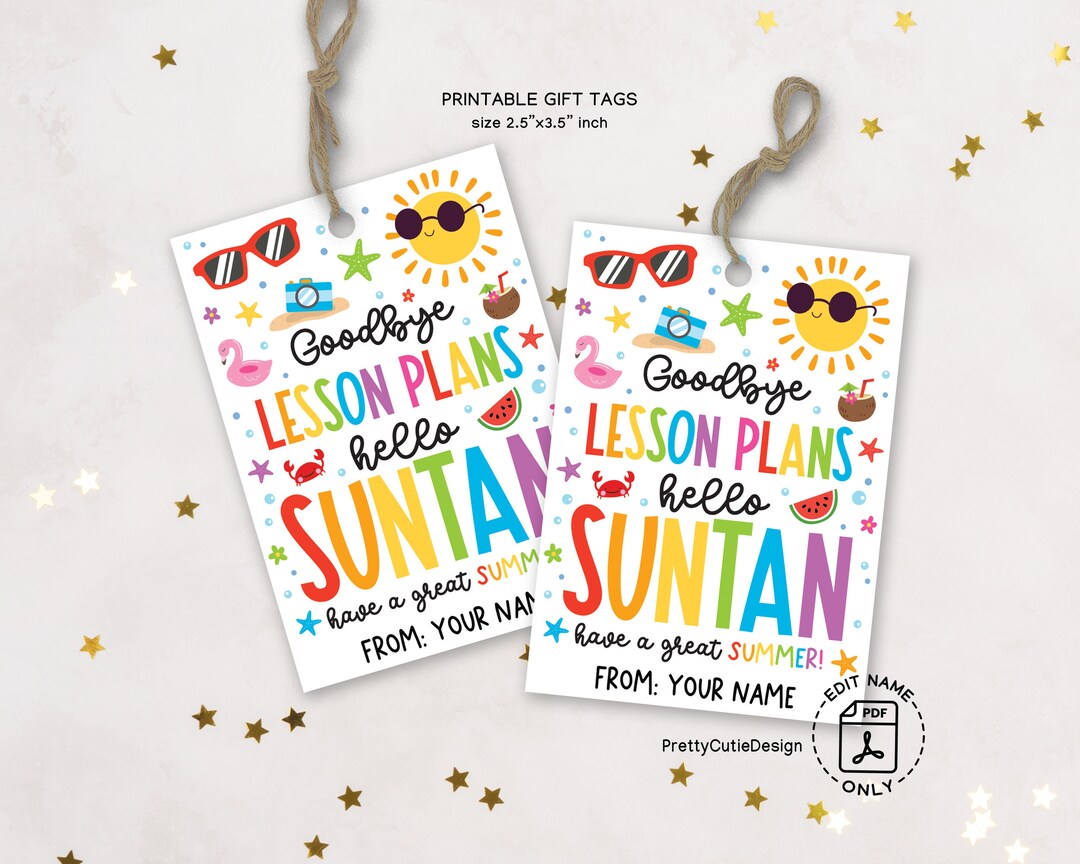 Last Day of School Tags, Last Day of School Printable, Chalk Summer Tag ...