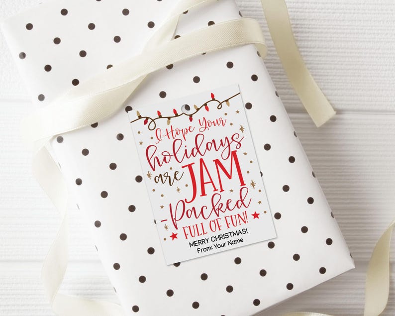 JAM Packed Christmas Gift Tags, Printable Holiday Food Labels (PDF) - Etsy
