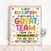 Teacher Appreciation Sign: Colorful Staff Thank You Poster (PDF & JPG ...