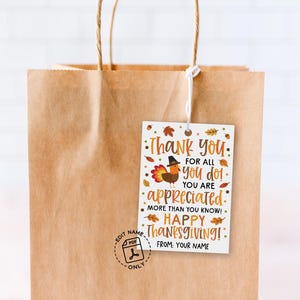 Thanksgiving Gift Tags Printable, Thankful Goodie Bag Tags, Happy Fall ...