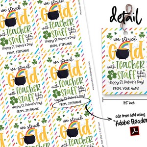 St Patricks Day We Struck Gold Teacher Staff Appreciation Tags, Happy ...