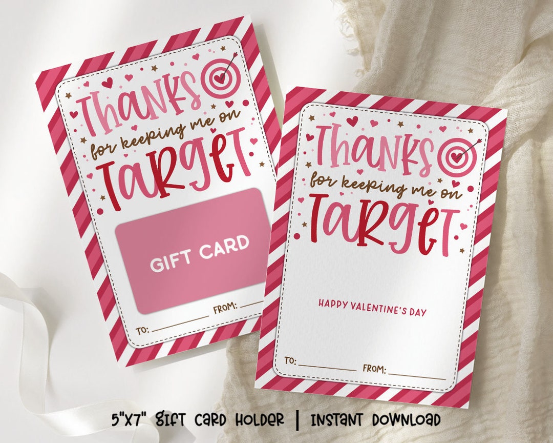 Thanks for Keeping Me on Target, Valentines Day Teacher Greeting Card ...