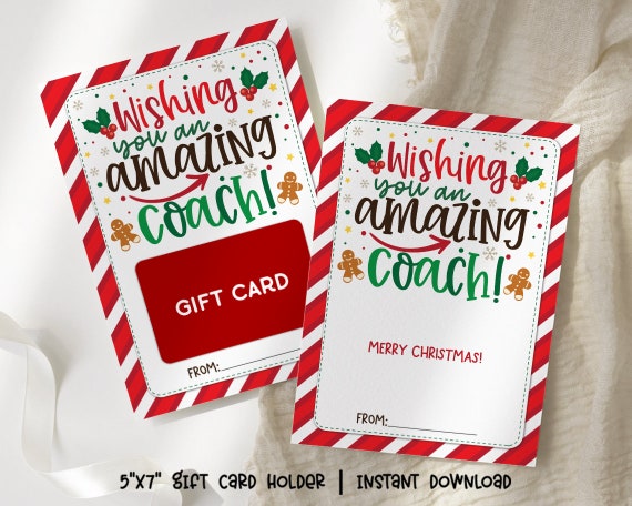 Thank You for Being an Amazing Coach Amazon Gift Card Holder | Etsy