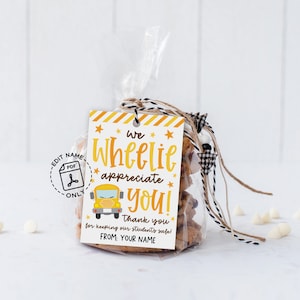 Bus Driver Appreciation Gift Tags: We Wheelie Appreciate You (printable ...