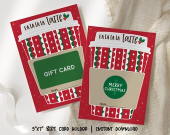 PRINTABLE Christmas Coffee Gift Card Holder Teacher - Etsy