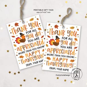 Thanksgiving Gift Tags Printable, Thankful Goodie Bag Tags, Happy Fall ...