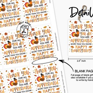 Thanksgiving Gift Tags Printable, Thankful Goodie Bag Tags, Happy Fall ...