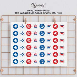 Nautical Reward Chart for Kids, Simple Kids Reward Chart, Nautical ...