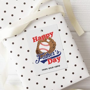 Father's Day Gift Tags Printable, Happy Father’s Day Baseball Theme ...