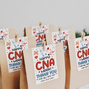 Happy CNA Week Gift Tag, Printable CNA Week Gift Ideas, Certified ...