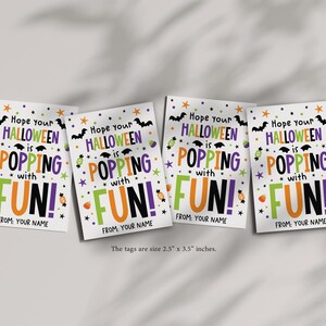 Halloween Popcorn Gift Tags: "popping With Fun" Printable (digital ...