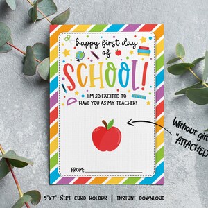 Printable Happy First Day of School Gift Card Holder, First Day of ...