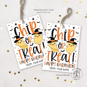 Halloween Gift Tags Printable: Chip or Treat Favor Tags for School Kids ...