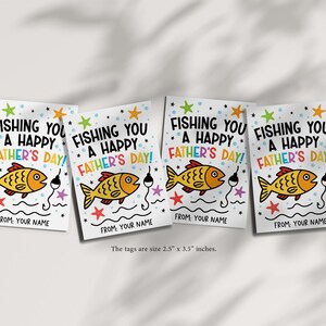 Father's Day Gift Tags Printable, Fishing You a Happy Father’s Day Tag ...