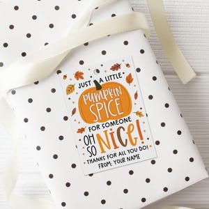 Pumpkin Spice Thanksgiving Gift Tags Printable, School Staff Teacher ...