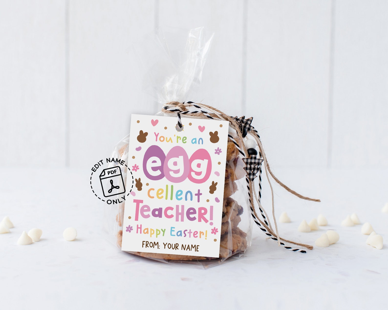 Easter Printable Gift Tags, Eggcellent Teacher Easter Tag, Thank You ...