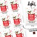 Enjoy A Cup of Cheer Gift Tag, Coffee Cup Christmas Tag Printable ...