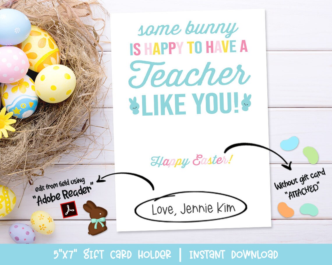 Some Bunny is Happy to Have a Teacher Like You Pastel Color | Etsy