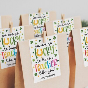 Teacher St Patricks Day Gift Tag Printable, Lucky to Have Teacher Like ...