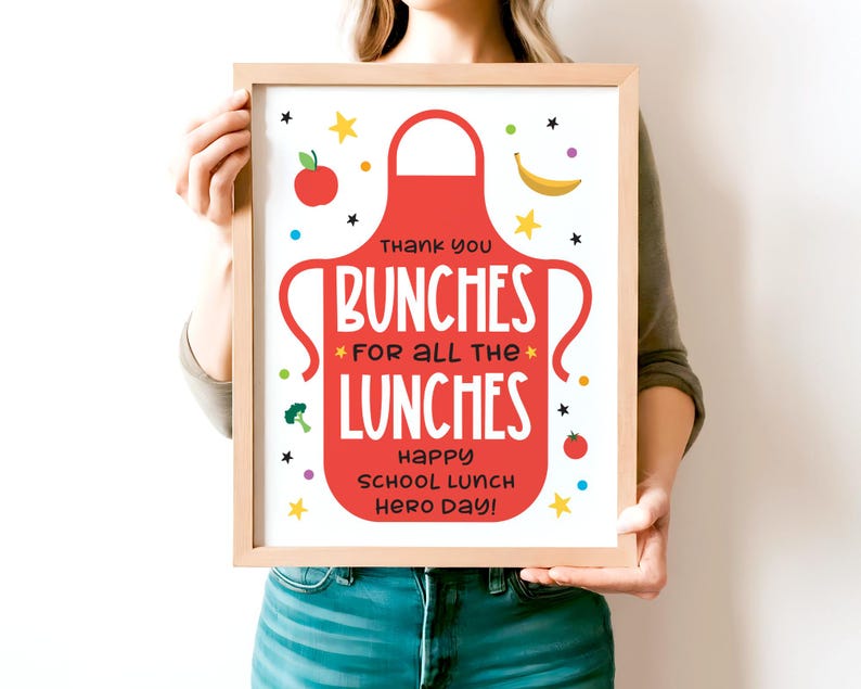 School Lunch Hero Day Sign Printable, Lunch Staff Appreciation Poster ...