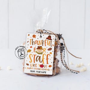 Thankful for Staff Like You Thanksgiving Gift Tags Printable, Fall ...