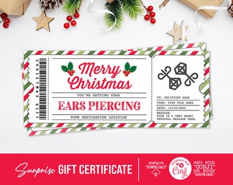 Piercing Gift Certificate Template - Etsy