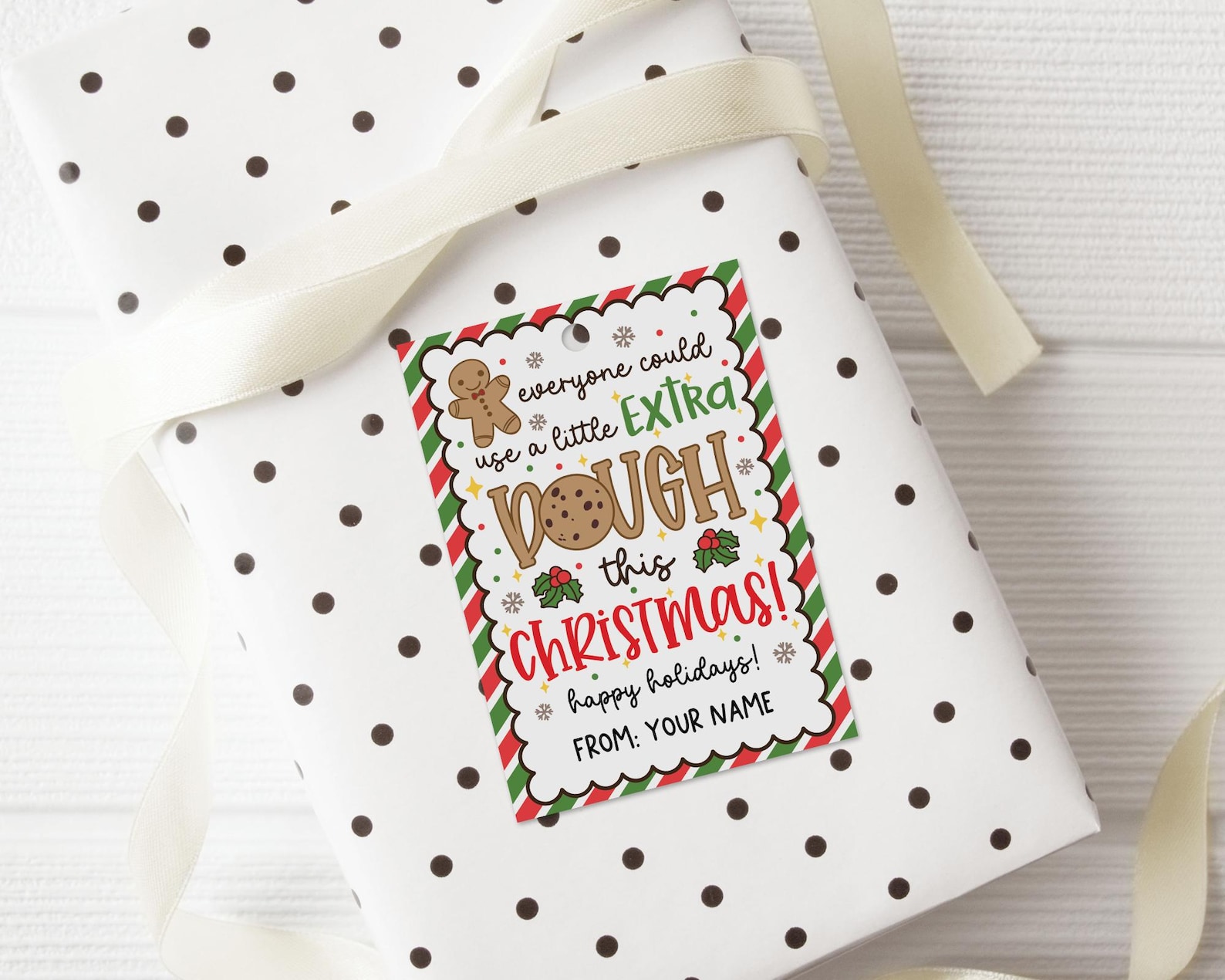 Funny Christmas Cookie Gift Tag Printable, Extra Dough (PDF Pattern) - Etsy