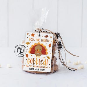 You've Been Gobbled Thanksgiving Gift Tags Printable, Fall Thank You ...