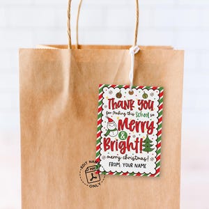 Techer Christmas Gifts Tag Printable, Thanks for Making This School ...