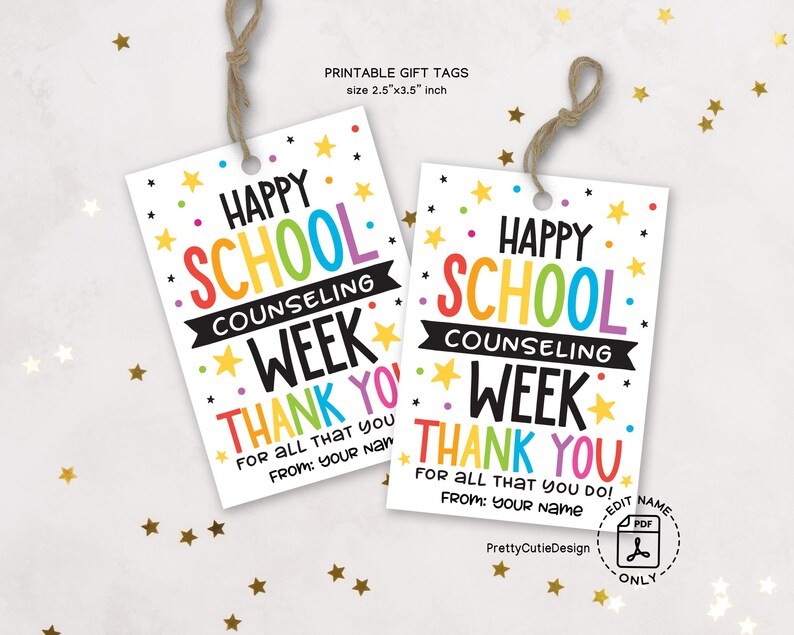 School Counseling Week Gift Tags Printable, Counselor Appreciation ...