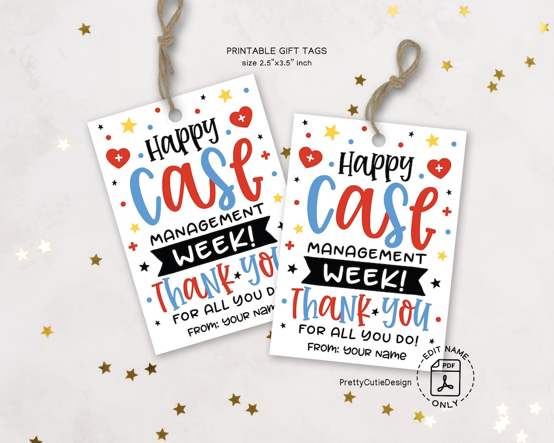 Happy Case Management Week Gift Tags Printable, Case Management Week ...
