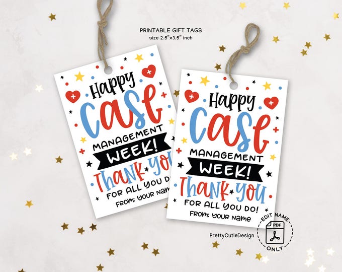 Case Management Week Tag Printable / Case Management Week Thank You ...