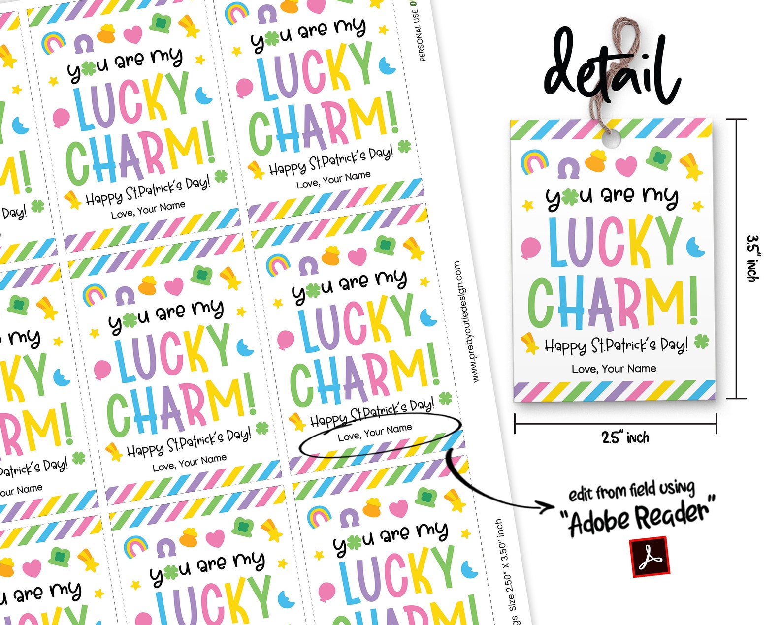 You Are My Lucky Charm Tag Printable Gift Tags, St Patty's Day ...