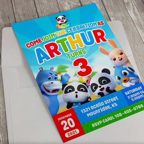 Personalized Baby Bus Birthday Invitation Babybus Digital | Etsy