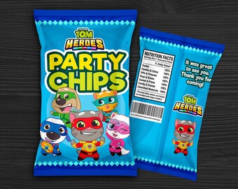 Talking Cat Heroes Cupcake Toppers Talking Tom Template Instant ...