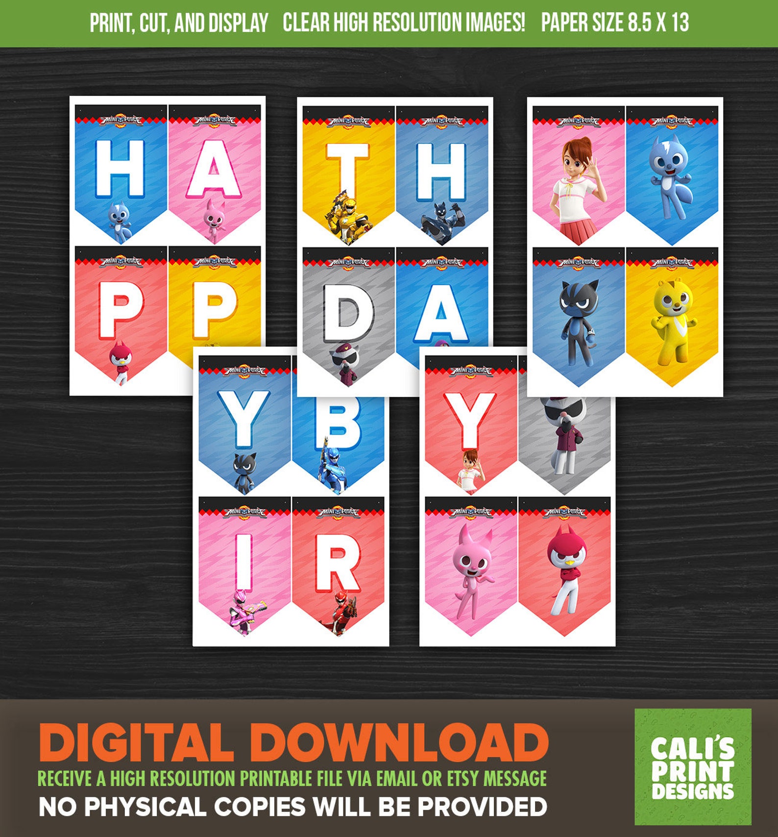 Printable Miniforce Birthday Banners Mini Force Birthday - Etsy
