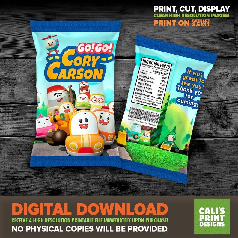 Printable Go Go Cory Carson Chip Bag Wrapper Cory Carson NETFLIX ...