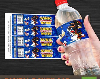 DIGITAL Printable File Sonic Water Bottle Labels for 500ml Bottles ...