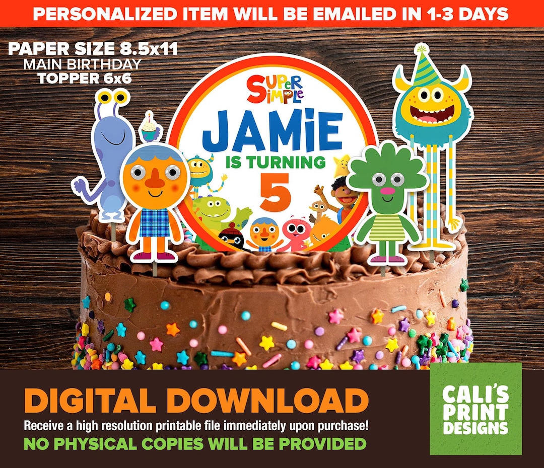 Printable Personalized Super Simple Songs Cake Topper, Super Simple ...