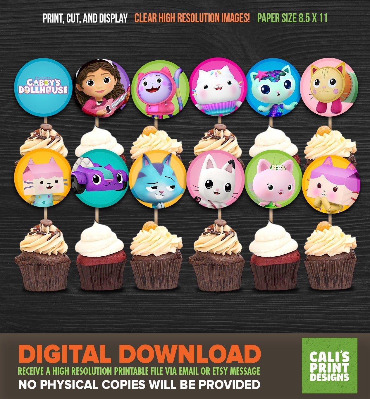 Printable Gabby's Dollhouse Birthday Cupcake Toppers - Etsy Canada