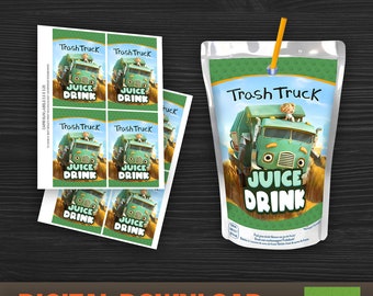 Printable Trashed Truck Party Bags Label Trash Truck Label Trash Truck ...