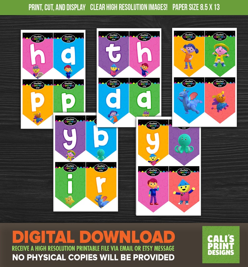 Printable Charlie Colorforms Birthday Banner Charlie - Etsy