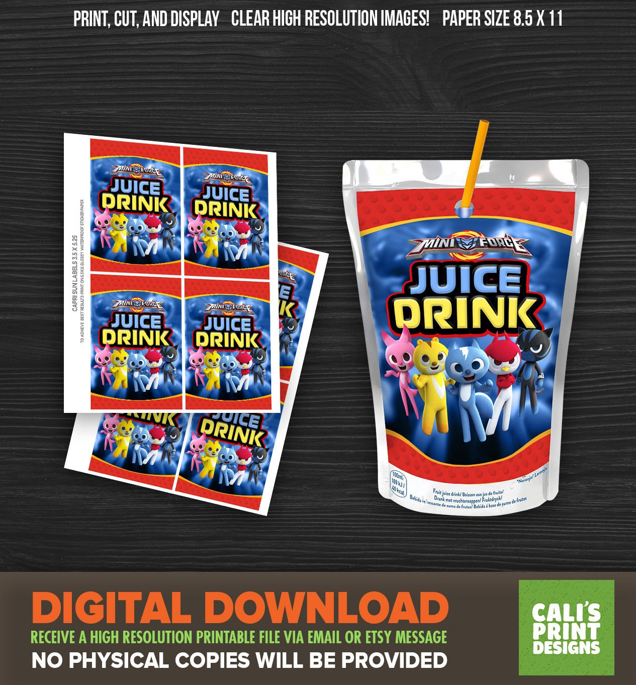 Printable Miniforce Caprisun Labels Mini Force Birthday - Etsy Canada