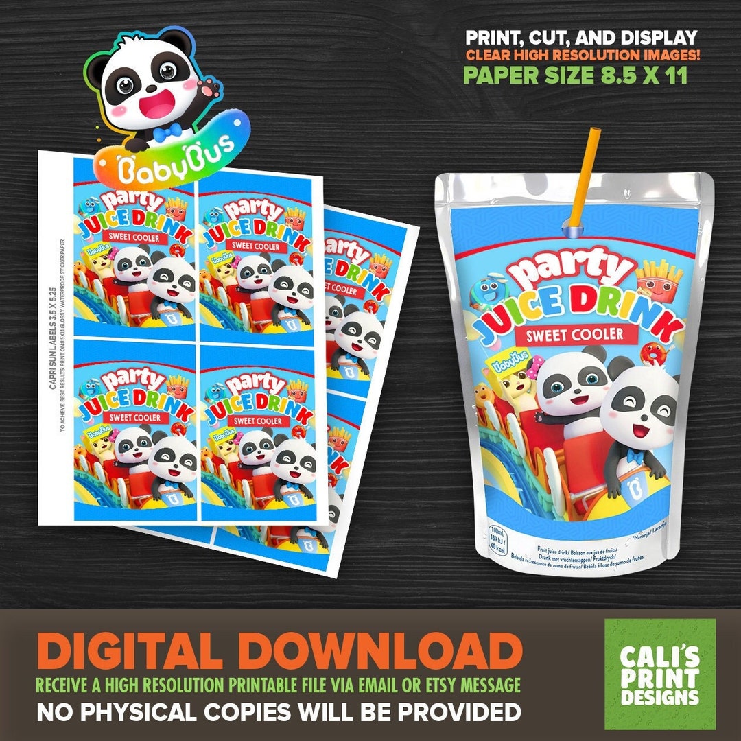 Printable Baby Bus Capri Suns Label - Baby Bus Juice Drink Label ...