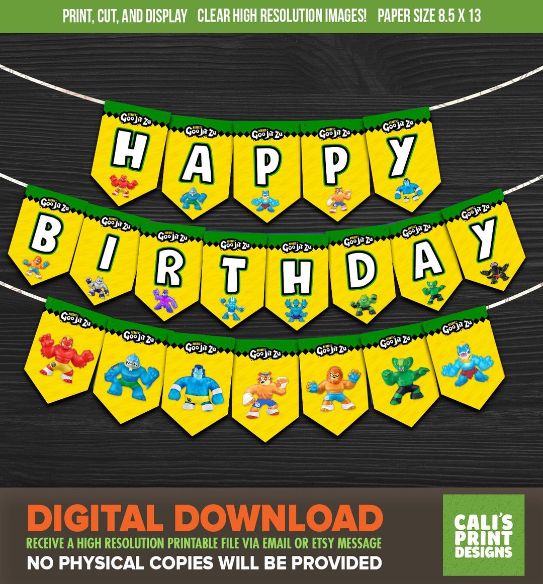 Printable Goo Jit Zu Birthday Banners - Goojitzu Buntings - Goo Jit Zu ...