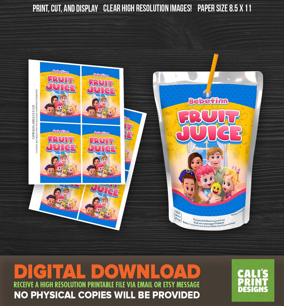 Personalized Babyfin Caprisun Label Bebefinn Party Baby Shark - Etsy