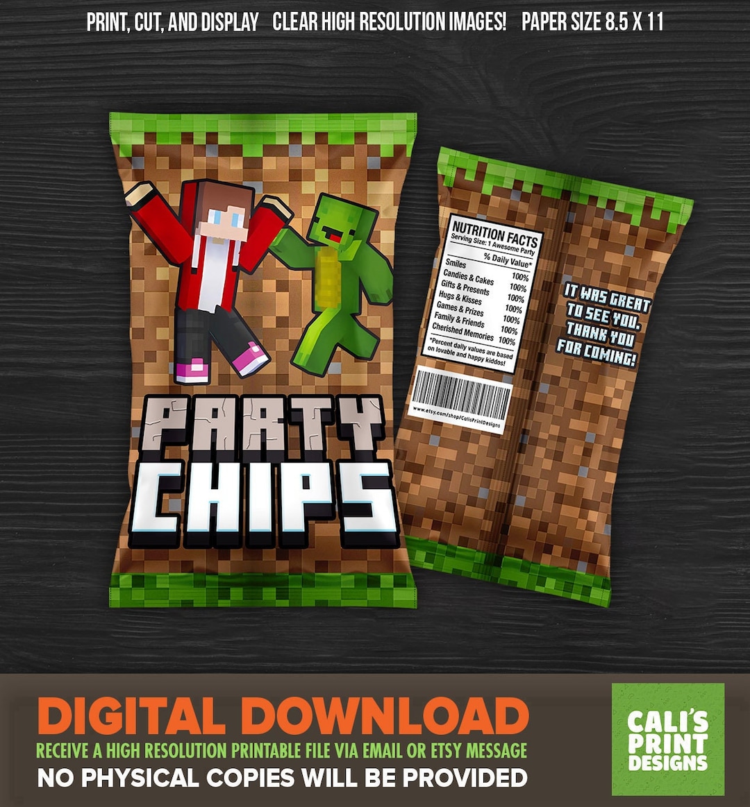 Printable Maizen Mikey JJ Birthday Chips Label Mikey JJ Party Maizen - Etsy