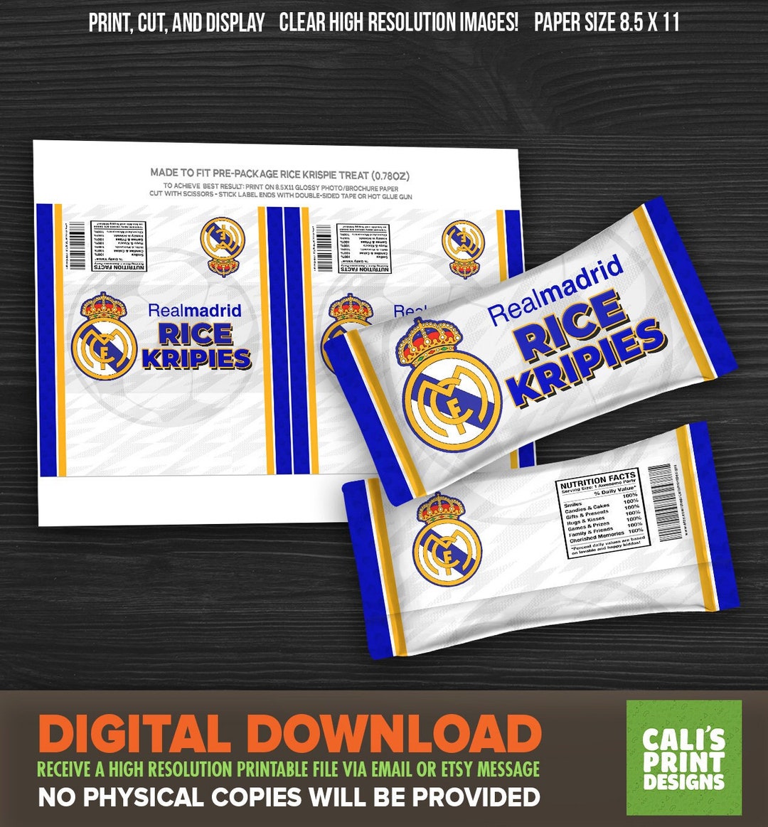 Real Madrid Rice Krispies Label - Real Madrid Party - FC Banderín Real ...
