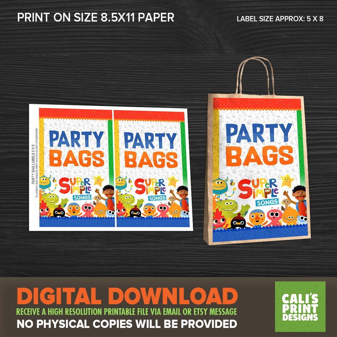 Printable Simple Super Party Bags Loot Bags Labels - Super Simple ...